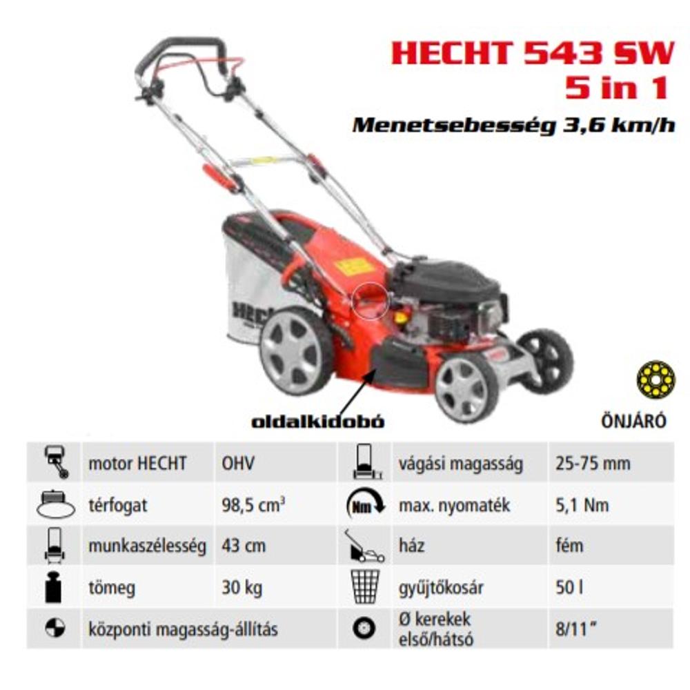 Hecht 543 SW benzines önjáró fűnyíró 5 in 1 - Hecht - Kerti Gépek Boltja